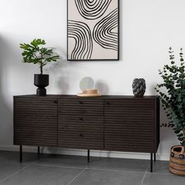 Pharao24.de Sideboard Gro&szlig;e Kommode mit Dreht&uuml;ren in Holz Braun