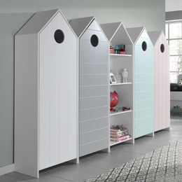 Pharao24.de Kinderkleiderschrank Set in Bunt Regal (f&uuml;nfteilig)