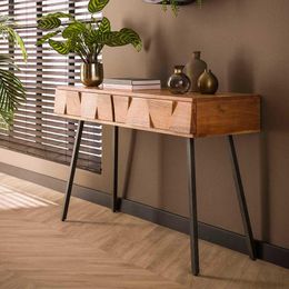 Pharao24.de Konsolentisch mit Metallgestell in modernem Design 125x77x40 cm