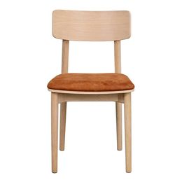 Pharao24.de Holzst&uuml;hle mit Kunstleder in Eiche White Wash Braun (2er Set)