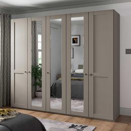 Pharao24.de Dreht&uuml;renschrank mit Spiegeln in Hellgrau Made in Germany