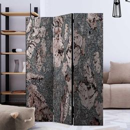 Pharao24.de Leinwand Paravent in Grau und Beige Stein Motiv