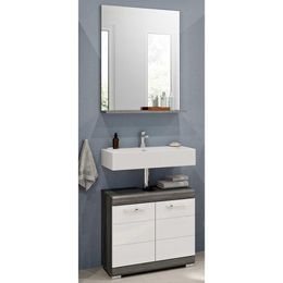 Pharao24.de Kleines Badm&ouml;bel Set in modernem Design 60 cm breit (zweiteilig)