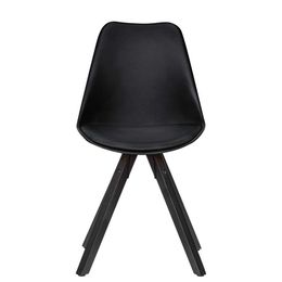 Pharao24.de Design Schalenst&uuml;hle in Schwarz Massivholzgestell (2er Set)