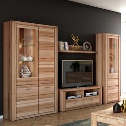 Pharao24.de Holzwohnwand aus Kernbuche teilmassiv modern (vierteilig) Pharao24