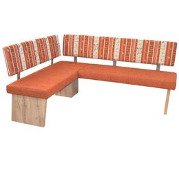 Pharao24.de Polsterbank Ecke modern in Orange und Eichefarben 180 cm breit