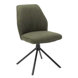 Pharao24.de Esszimmer Polsterst&uuml;hle in Oliv Gr&uuml;n Webstoff drehbar (2er Set)