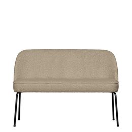 Pharao24.de Esszimmersitzbank in Beige Boucle Vierfu&szlig;gestell aus Metall