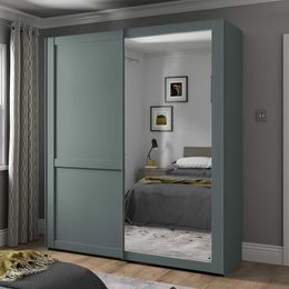 Pharao24.de Kleiderschrank mit Gleitt&uuml;ren in Graugr&uuml;n Made in Germany