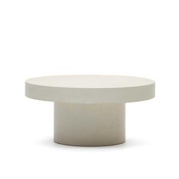 Pharao24.de Wei&szlig;er Outdoor Couchtisch im Skandi Design Faserzement Oberfl&auml;che