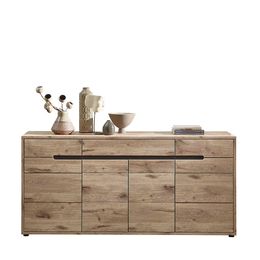Pharao24.de Esszimmersideboard Holzoptik in Wildeichefarben Dreht&uuml;ren und Schubladen