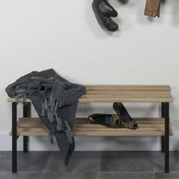 Pharao24.de Schuhst&auml;nder aus Eiche Massivholz und Stahl 100 cm breit