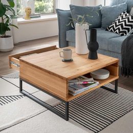 Pharao24.de Sofatisch mit Schublade und B&uuml;gelgestell modernem Design