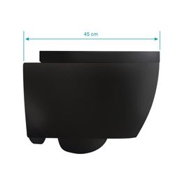 Scarabeo Moon Wand-WC mit Clean Flush, Ausf&uuml;hrung kurz, 5524CL49BK+5526B49,