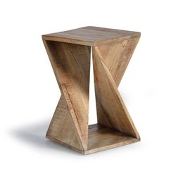 Pharao24.de Beistelltisch Holztisch in Mangoholz Naturfarben handgearbeitet