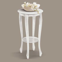 Pharao24.de Blumentisch im klassischen Stil Wei&szlig; lackiert