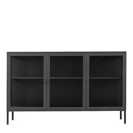 Pharao24.de Esszimmersideboard aus Metall und Glas drei Dreht&uuml;ren