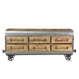 Pharao24.de Esszimmersideboard im Industry und Loft Stil sechs Schubladen