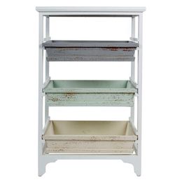 Pharao24.de Standregal aus Holz mit herausnehmbaren Ausz&uuml;gen Shabby Chic Stil