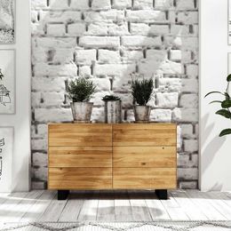 Pharao24.de Sideboard mit Schubladen Wildeiche Massivholz