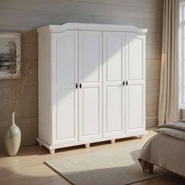 Pharao24.de Breiter Kleiderschrank in Wei&szlig; 4 Soft Close Dreht&uuml;ren