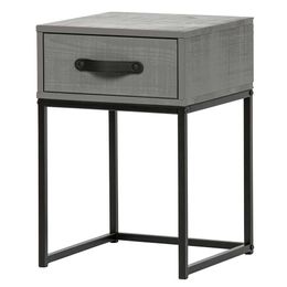 Pharao24.de Nachtschrank in Grau und Schwarz 35 cm breit