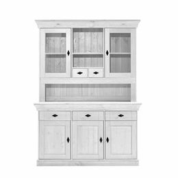 Pharao24.de Skandinavischer Buffetschrank in Wei&szlig; Kiefer teilmassiv