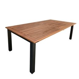 Pharao24.de Outdoor Ausziehtisch aus Akazie Massivholz pulverbeschichtetem Aluminium
