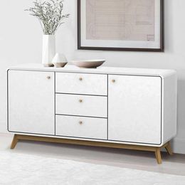 Pharao24.de Wei&szlig;es Sideboard im Skandi Design 140 cm breit