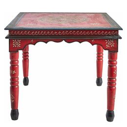 Pharao24.de Shabby Chic Tisch in Rot und Bunt handgearbeitet