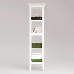 Pharao24.de Badregal in Wei&szlig; lasiert Kiefer massiv 165 cm hoch