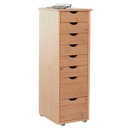 Pharao24.de Moderne Kommode aus Kiefer Massivholz acht Schubladen