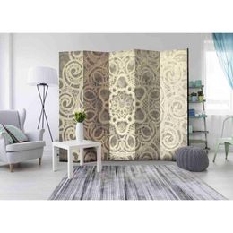 Pharao24.de Leinwand Paravent mit Mandala Muster 225 cm breit