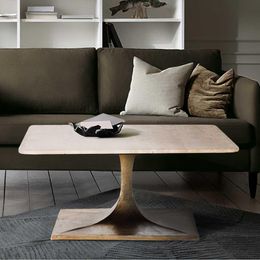 Pharao24.de Couchtisch Sofatisch aus Marmor und Metall