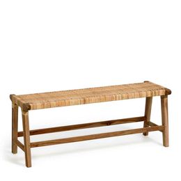 Pharao24.de K&uuml;chenbank aus Teak Massivholz Rattan