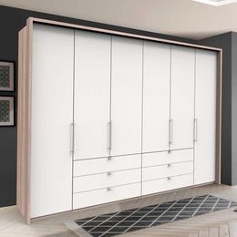 Pharao24.de Panorama Ankleideschrank in Wei&szlig; Eiche S&auml;gerau