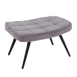 Pharao24.de Polster Fusshocker in Grau und Schwarz Cord und Metall