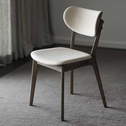 Pharao24.de Retro Esstischst&uuml;hle in Eiche dunkel und Beige 46 cm Sitzh&ouml;he (2er Set)