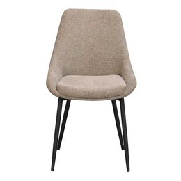 Pharao24.de Polsterst&uuml;hle Esszimmer in Beige und Schwarz Gestell aus Metall (2er Set)