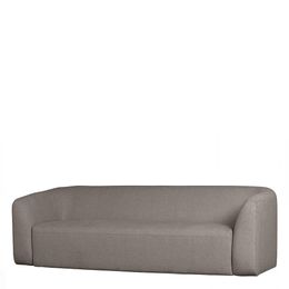 Pharao24.de Sofa Dreisitzer Grau aus Chenillegewebe Armlehnen