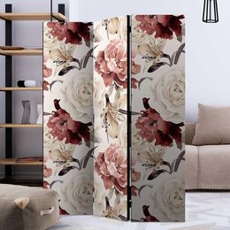 Pharao24.de Umkleide Sichtschutz blickdichte Leinwand F&uuml;llung Rosen Motiv