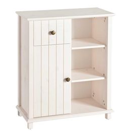 Pharao24.de Massivholzkommode f&uuml;r Badezimmer Wei&szlig;