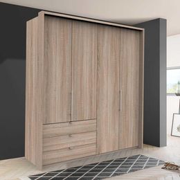 Pharao24.de XL Ankleideschrank mit Faltt&uuml;ren und Schubladen Eiche S&auml;gerau