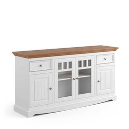 Pharao24.de Kommode Sideboard in Wei&szlig; mit zwei Schubladen