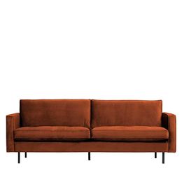 Pharao24.de Retrosofa in Rostfarben Samt 230 cm breit