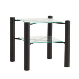 Pharao24.de Metall Nachttisch aus Glasplatten 45 cm