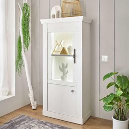 Pharao24.de Vitrine Vitrinenschrank mit Glast&uuml;r und Holzwerkstofft&uuml;r