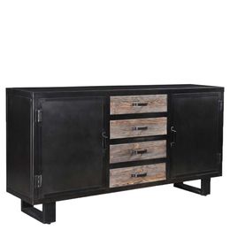 Pharao24.de Esszimmer Kommode aus Metall und Massivholz 180 cm breit