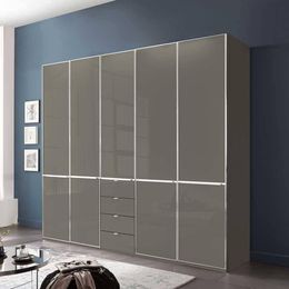 Pharao24.de Kleiderschrank Schlafzimmerschrank mit vier Schubladen Front glasbeschichtet