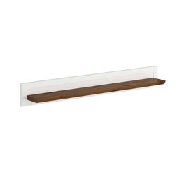 Pharao24.de Wandregal Holzregal in Wei&szlig; und Braun 20 cm tief